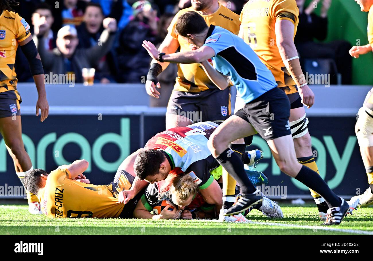 Twickenham. United Kingdom. 25 October 2025. Premiership Rugby ...