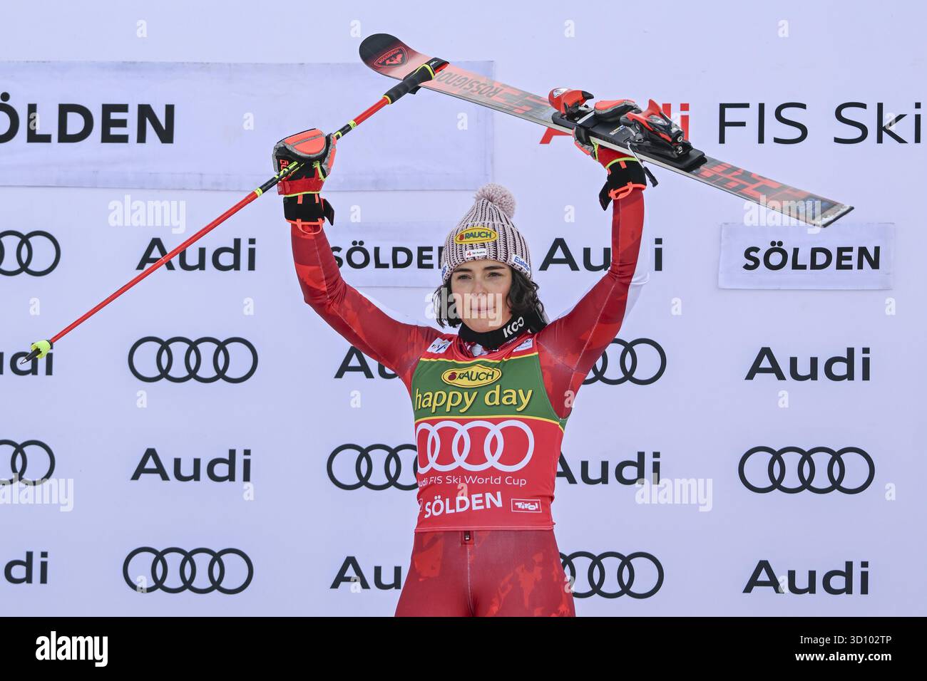 SOELDEN, AUSTRIA - OCTOBER 25: first place Julia Scheib of Austria ...