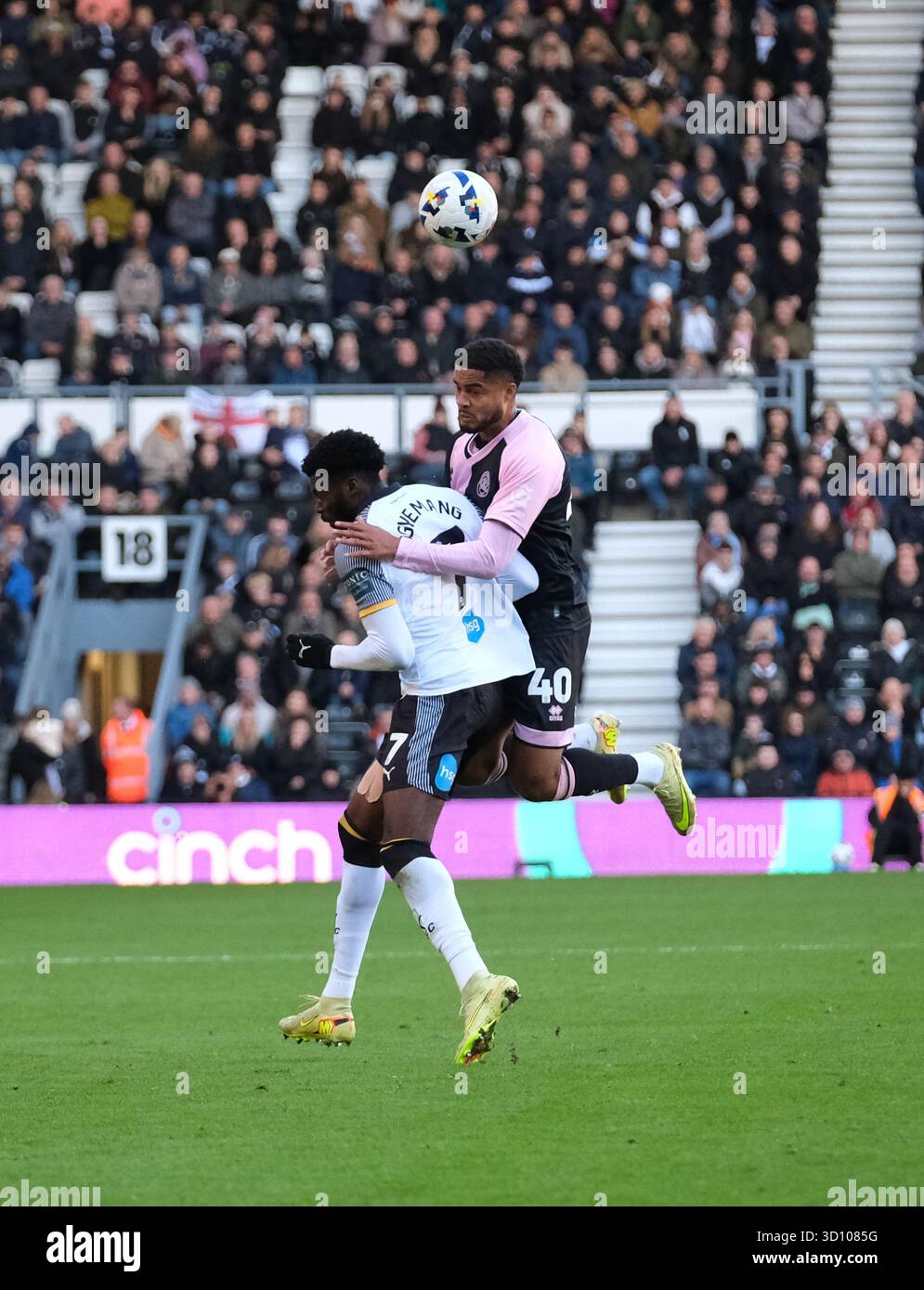 Jonathan Varane of Queens Park Rangers competes for the ball with ...