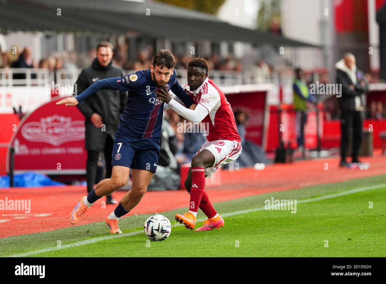 99 Pathe MBOUP (sb29) - 07 Khvicha KVARATSKHELIA (psg) during the Ligue ...