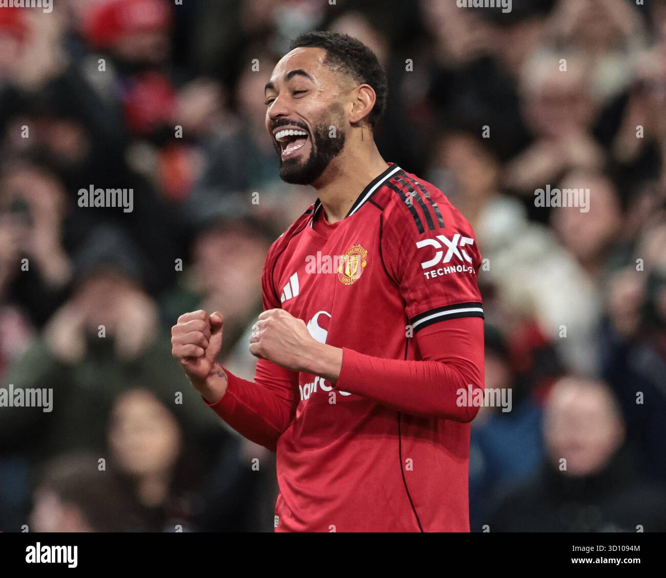 Matheus Cunha of Manchester United celebrates his goal to make it 1-0 ...