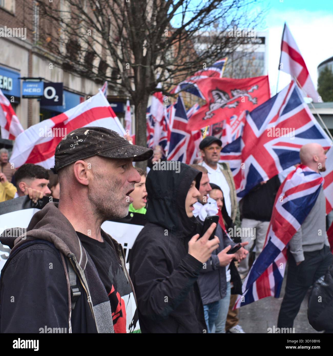 Far right British Unity Walk through Exeter city centre. 25/10/25 ...
