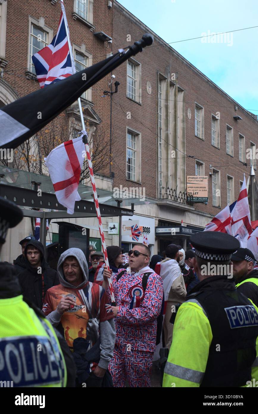 Far right British Unity Walk through Exeter city centre. 25/10/25 ...