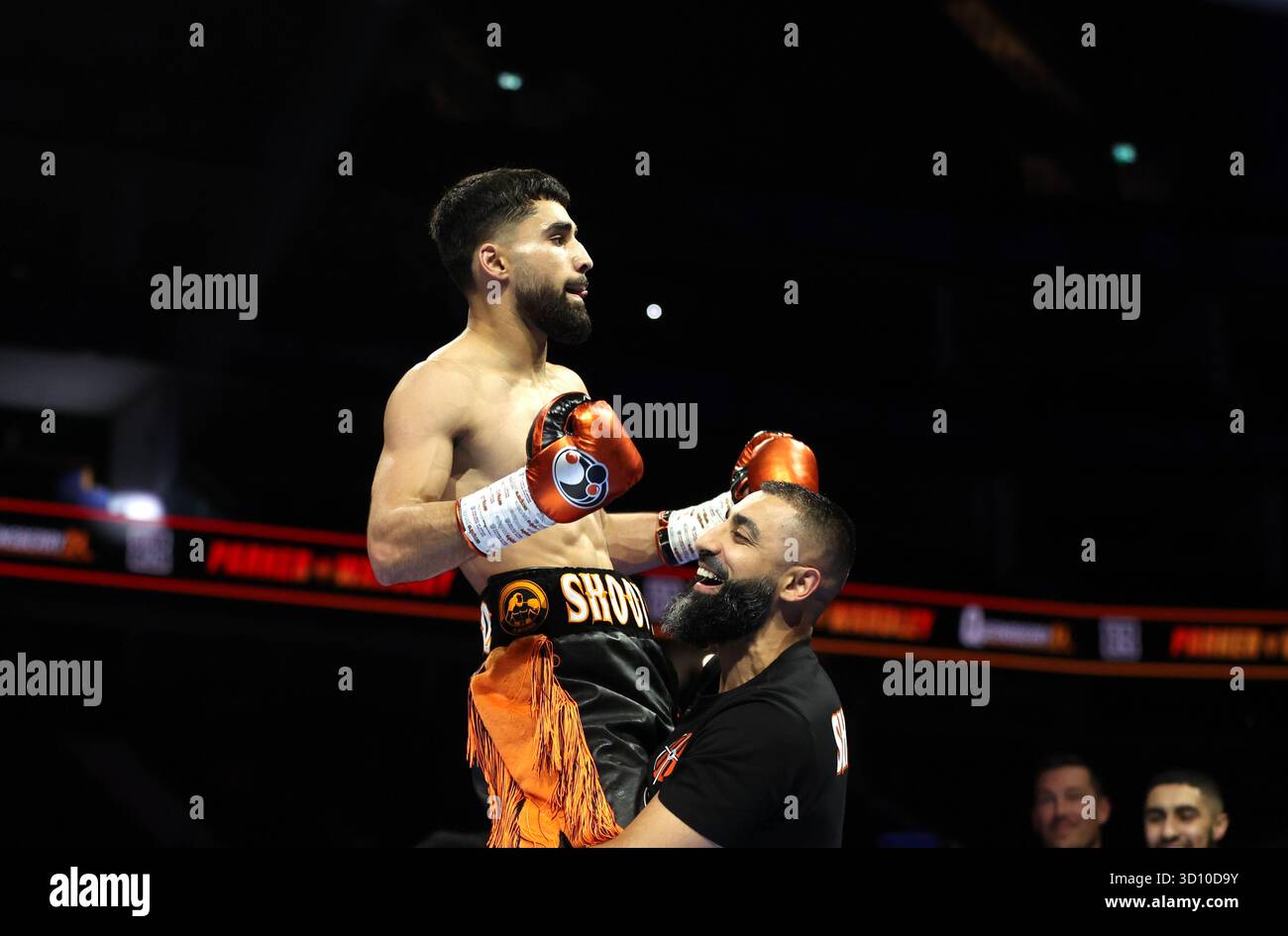 Hassan Ishaq after winning the super bantam weight bout against Jake ...