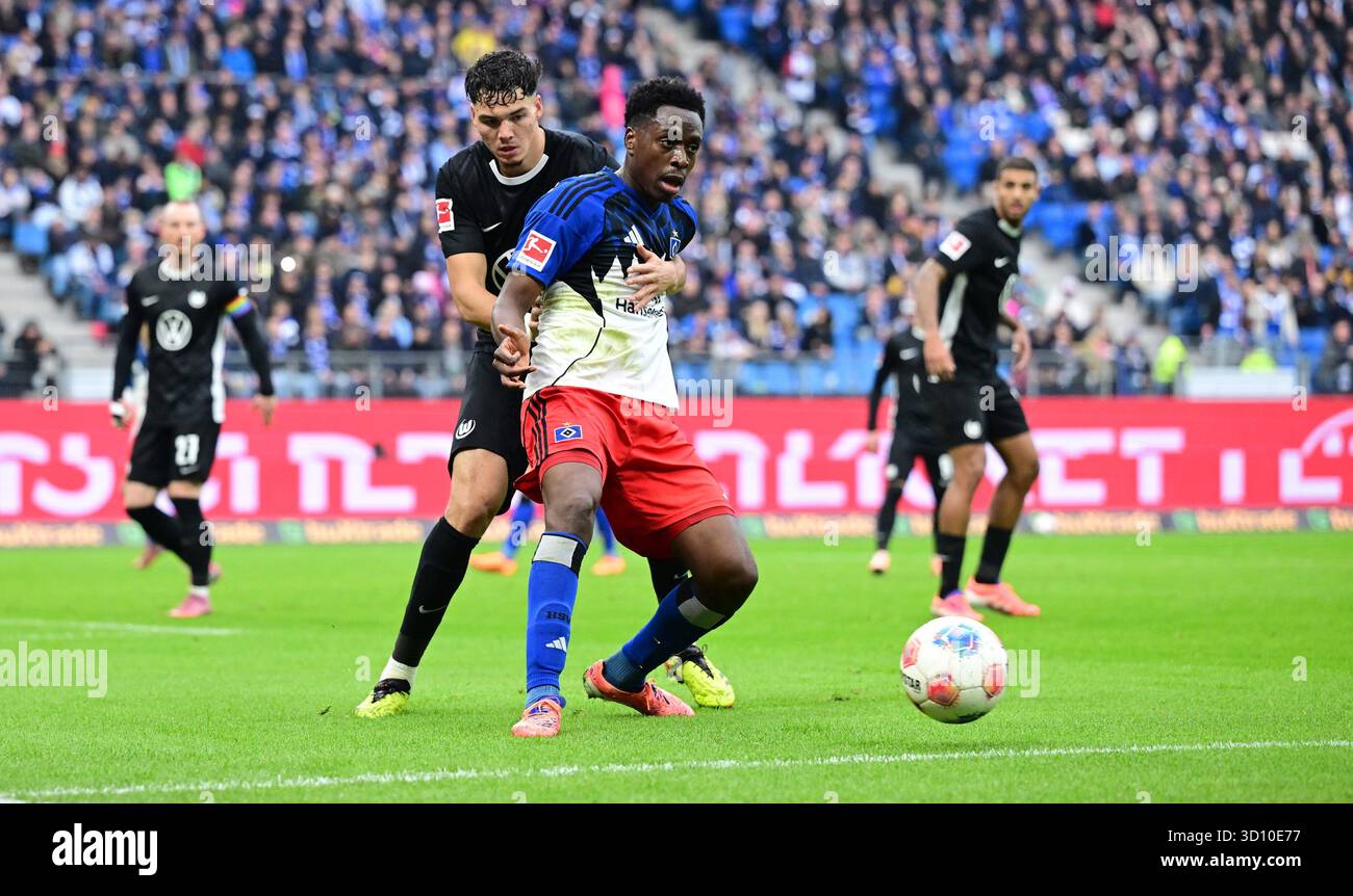 L. to R. Jenson Seelt, Albert Sambi Lokonga (HSV Hamburg) Hamburg ...