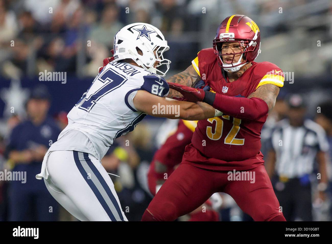 Dallas Cowboys tight end Jake Ferguson (87) blocks Washington ...
