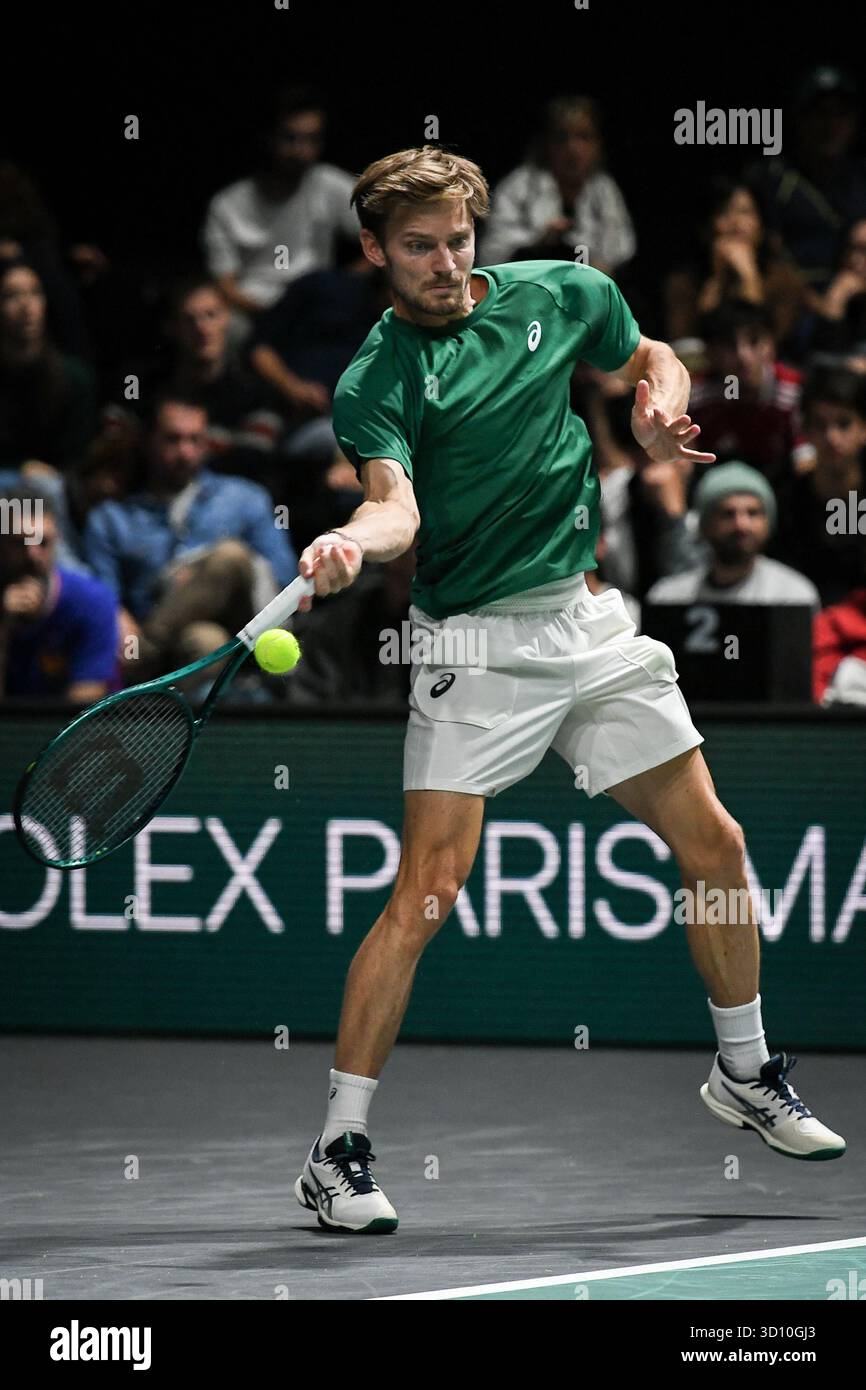 David Goffin competes during the Rolex Paris Masters 2025 ...
