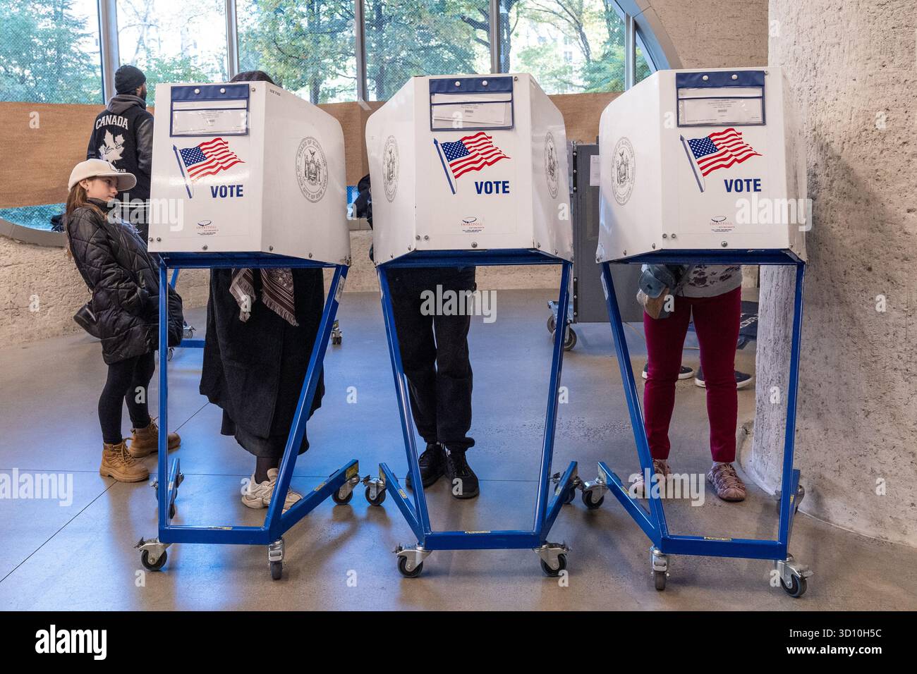 People seen at polling station on first day of early voting at American ...