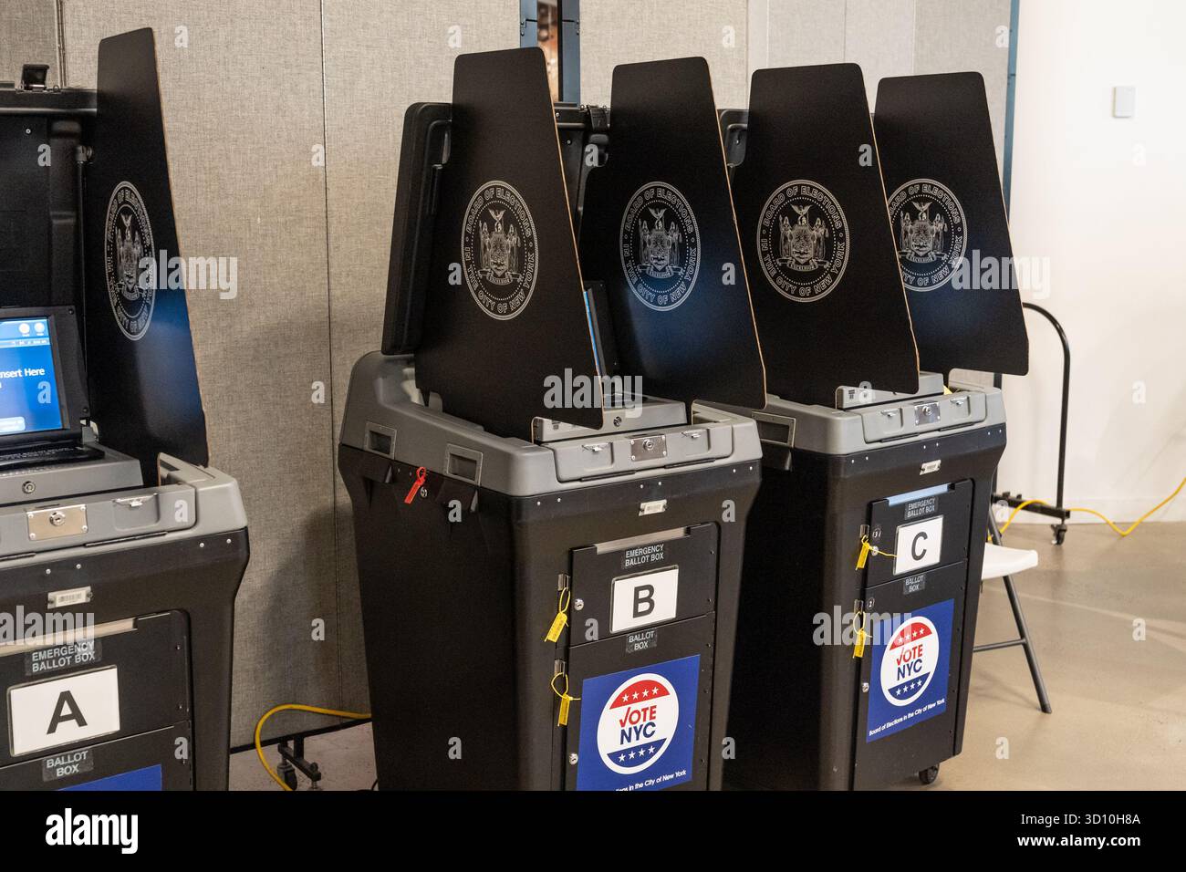 Scanners seen at polling station on first day of early voting at ...