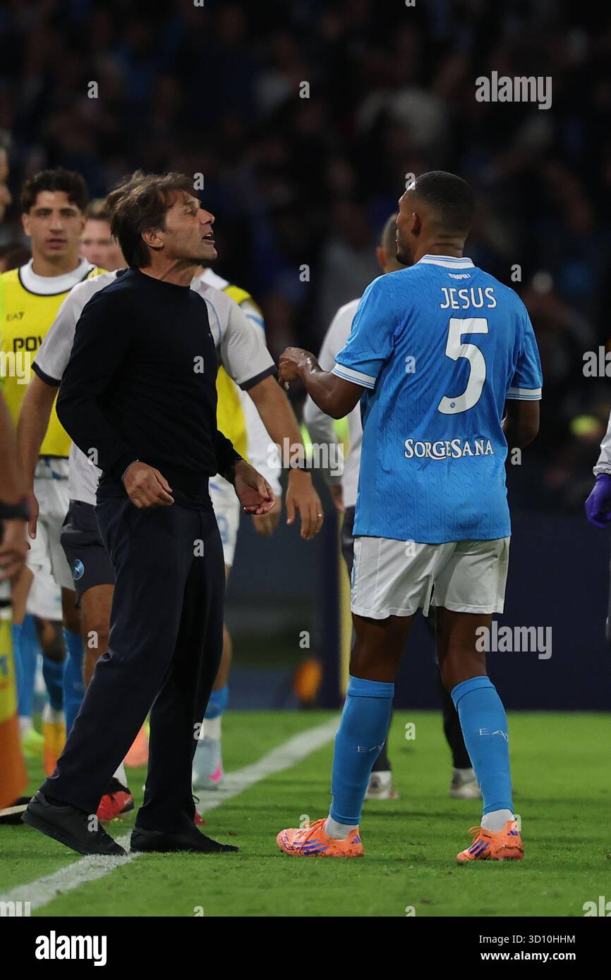 Napoli’s head coach Antonio Conte during the Serie A soccer match ...