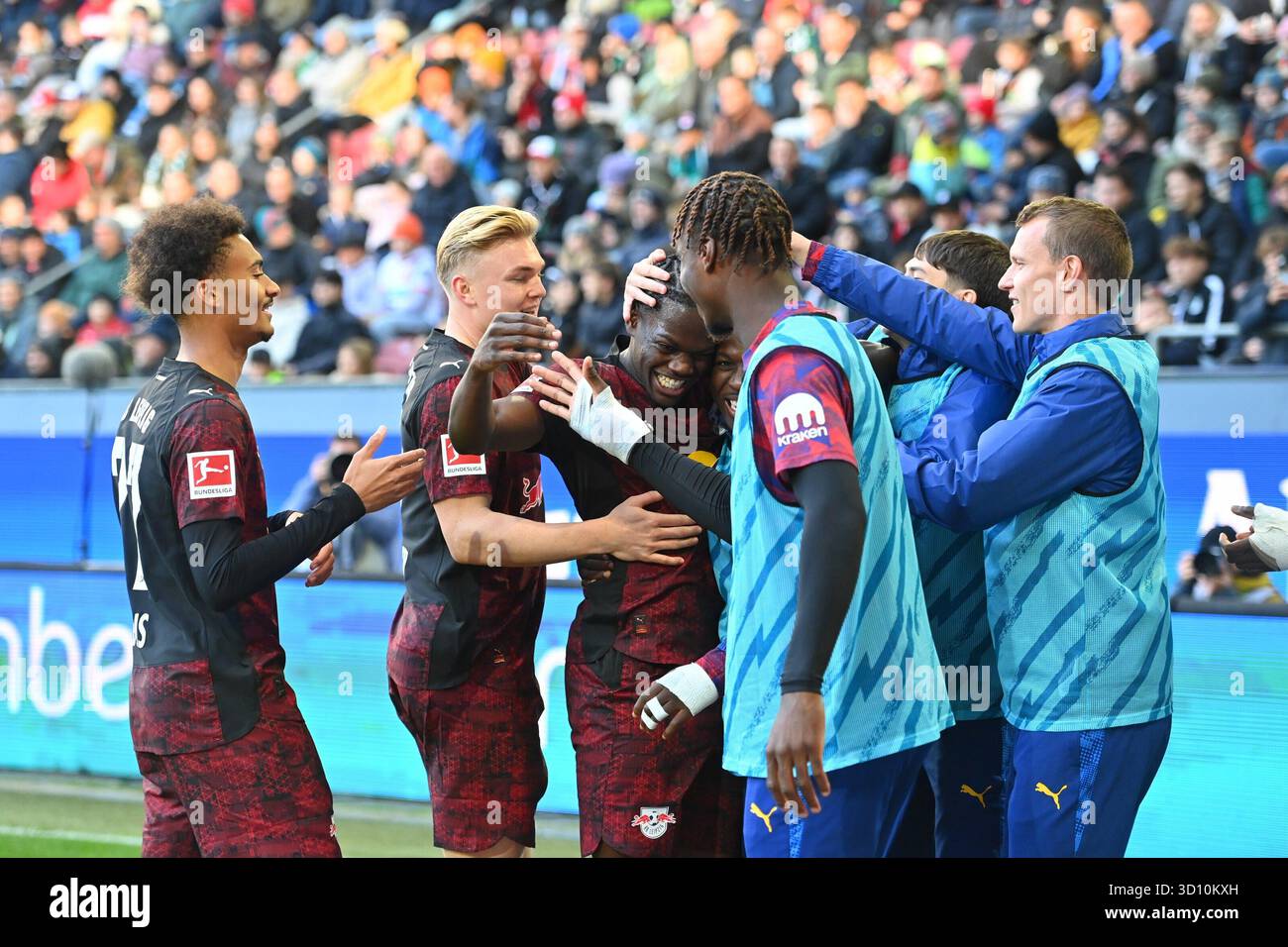 Goal celebration for Junior Casstello LUKEBA (L), jubilation, joy ...