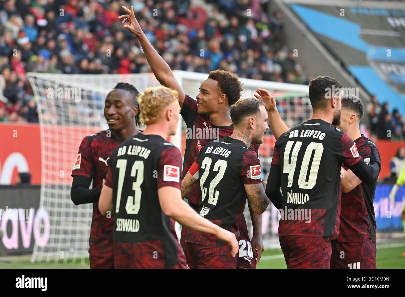 Collective goal celebrations around Assan Quedrago (L), jubilation, joy ...