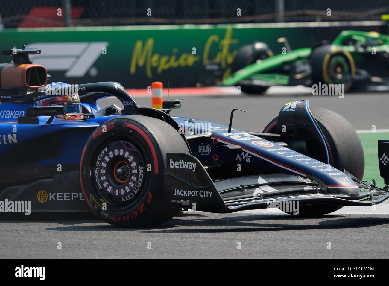 Williams driver Alexander Albon, of Thailand, steers his car during a ...