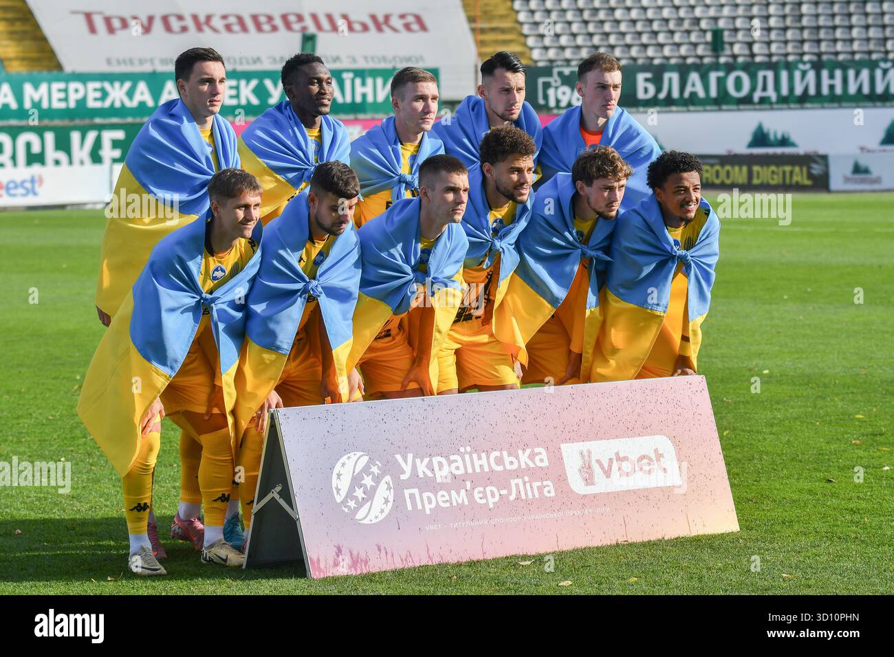 Players of FC Rukh pose for a photo seen during Ukrainian Premier ...