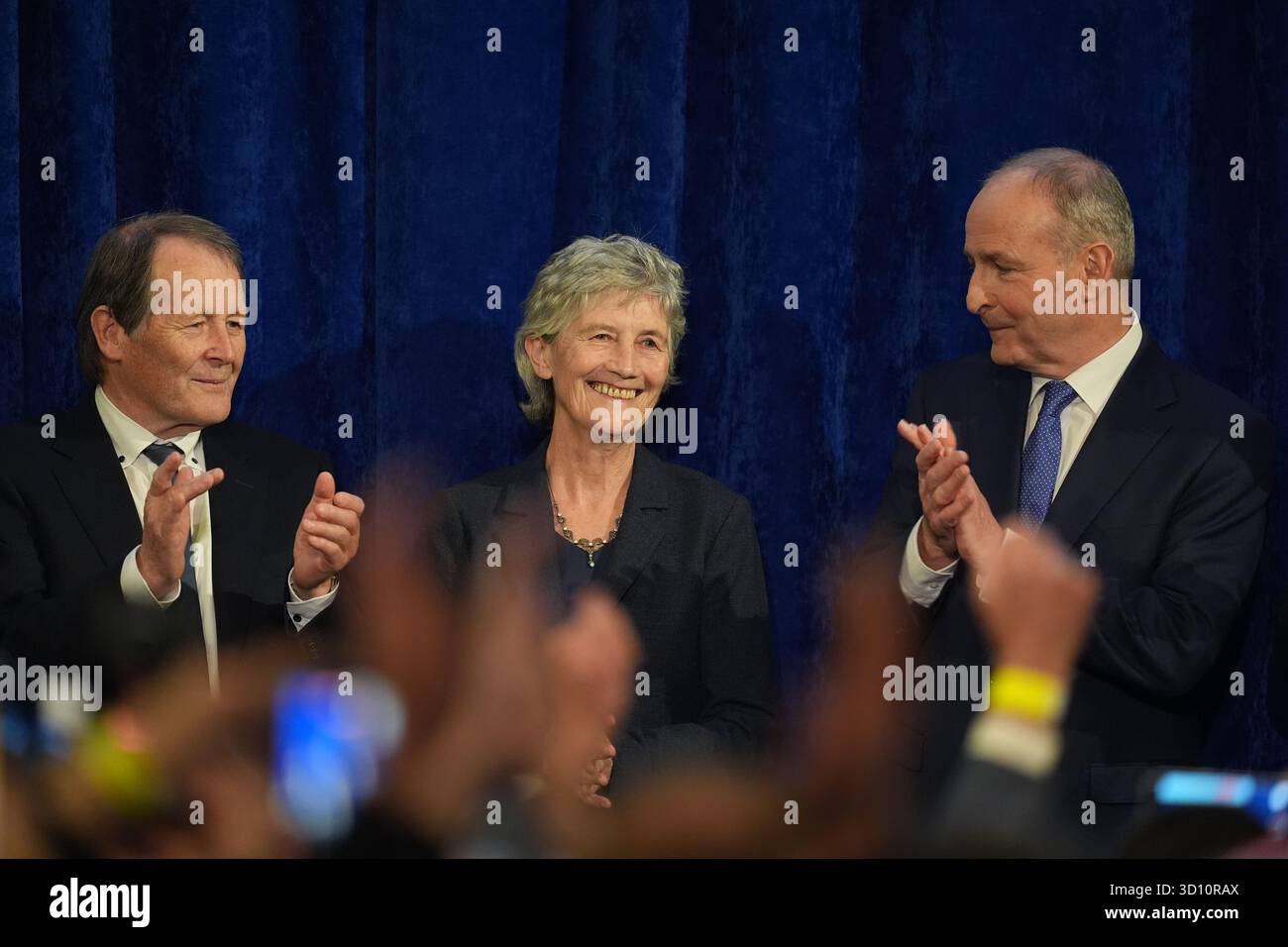Independent candidate Catherine Connolly is congratulated by her ...