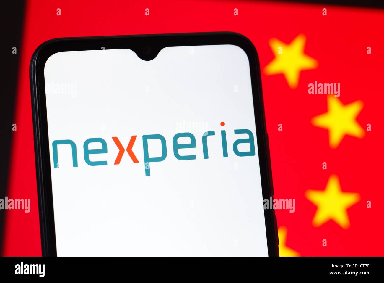 In this photo illustration, the Nexperia logo is seen displayed on a ...