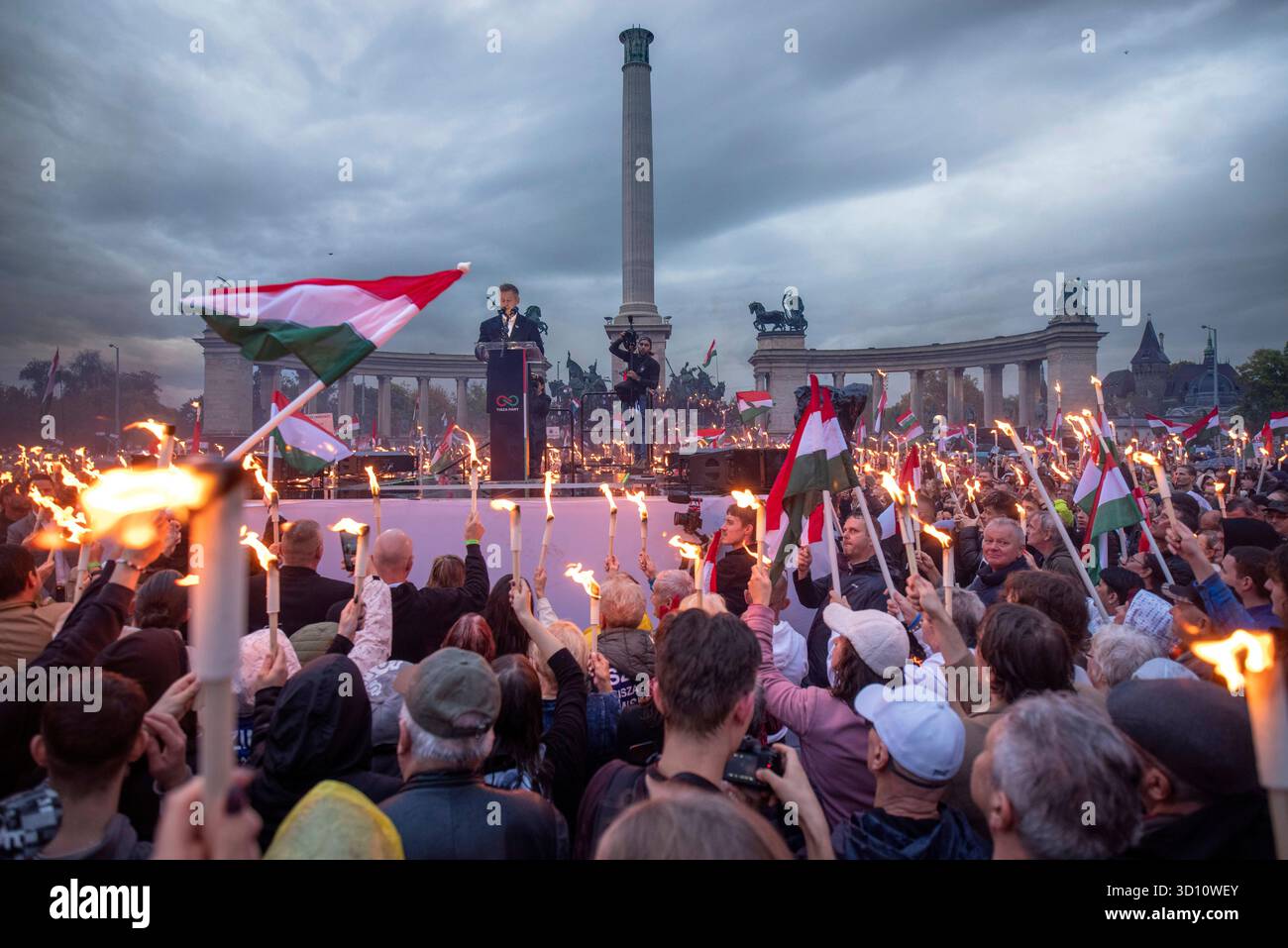 Peter Magyar s Tisza party/ 1956 commemoration, Budapest, Hungary ...
