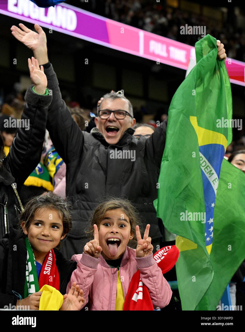Brazil fans celebrate in the stands after the international friendly ...