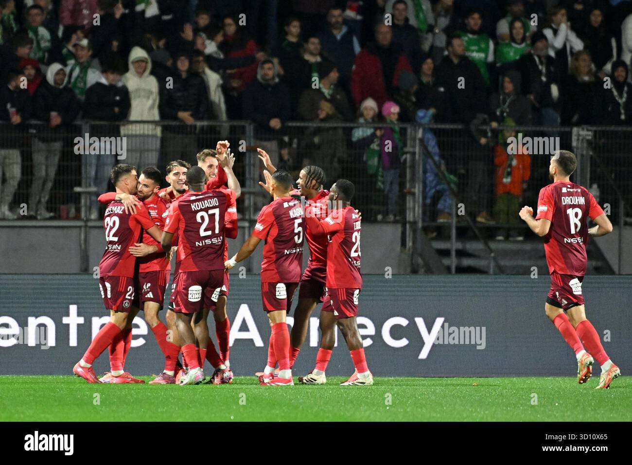 02 Triston ROWE (fca) - 28 Antoine LAROSE (fca) during the Ligue 2 BKT ...