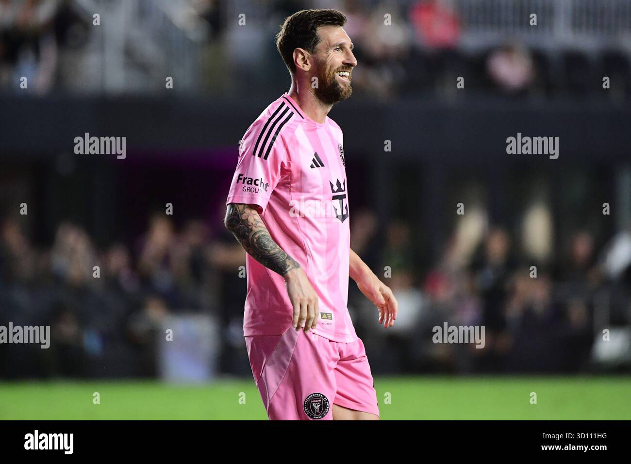 Inter Miami CF forward Lionel Messi (10) smiles after he scored a goal ...