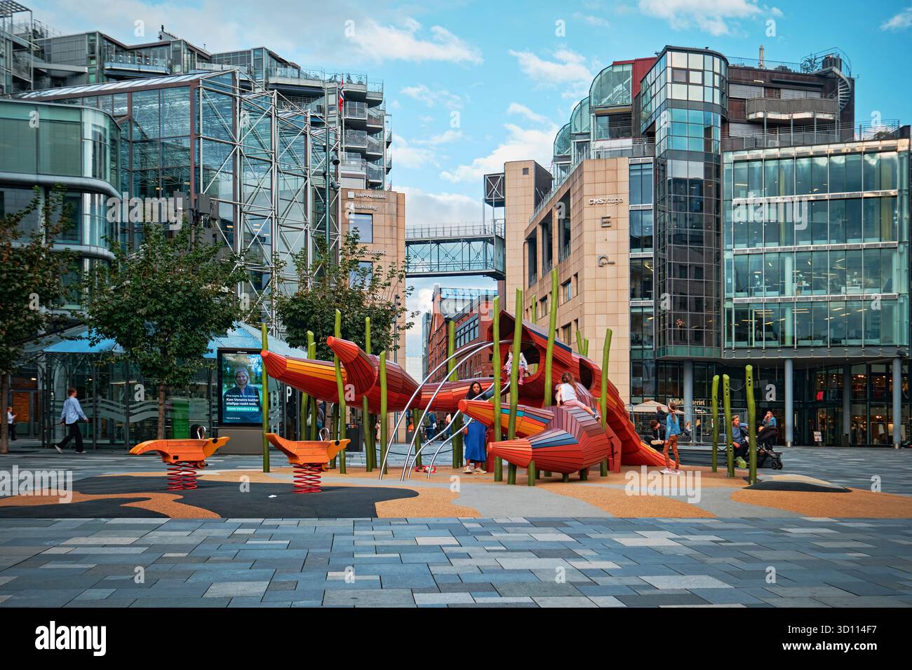 Oslo, Norway - September 9, 2025: Colourful playground in Tjuvholmen ...