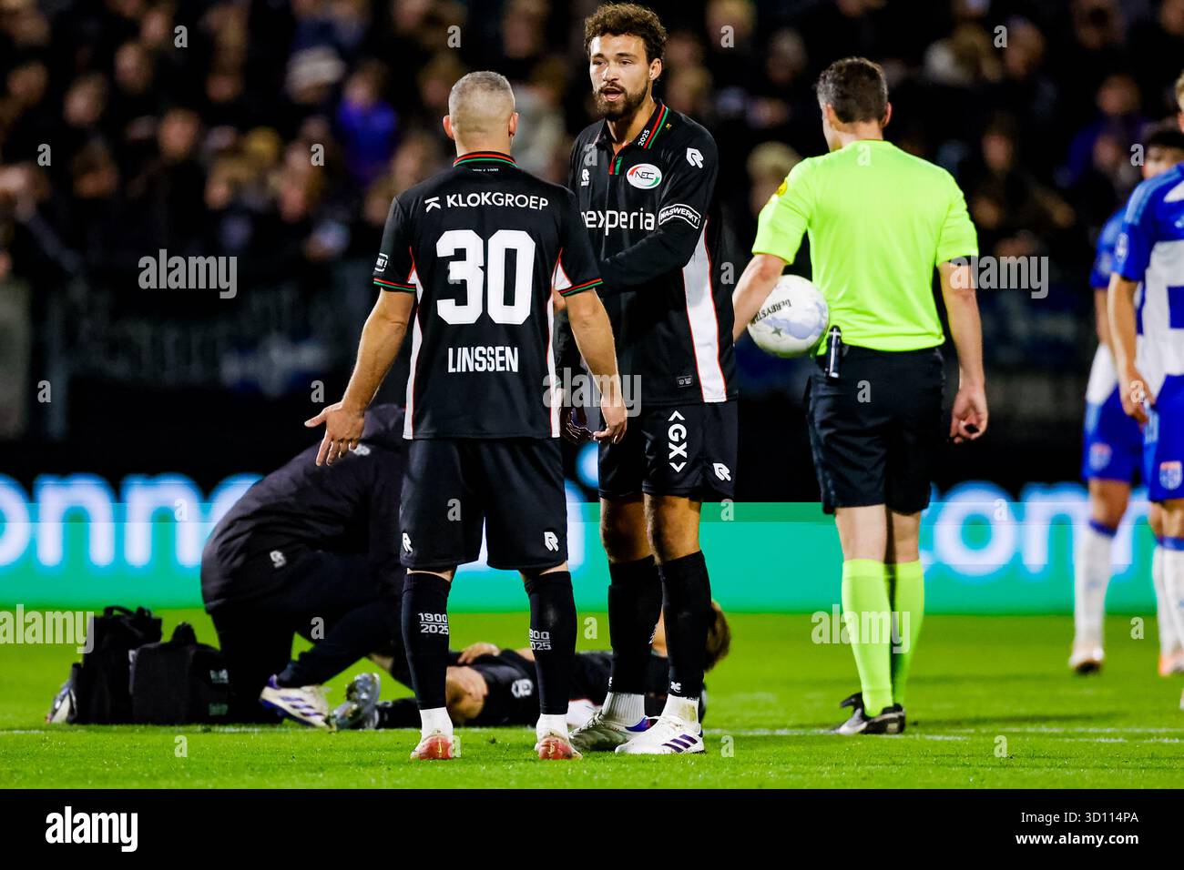 Zwolle - Bryan Linssen of NEC Nijmegen, Philippe Sandler of NEC ...
