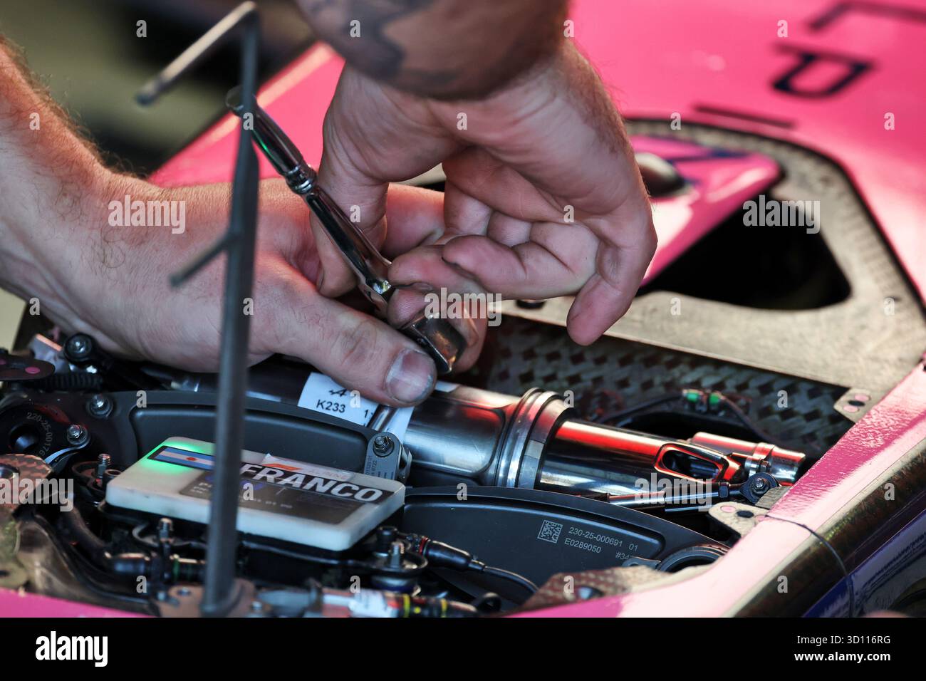 Mechanic works on the Alpine F1 Team A525 of Franco Colapinto (ARG). 25 ...