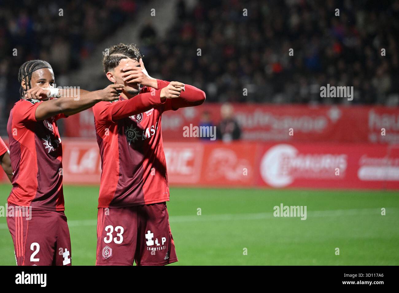 02 Triston ROWE (fca) - 33 Quentin PARIS (fca) during the Ligue 2 BKT ...
