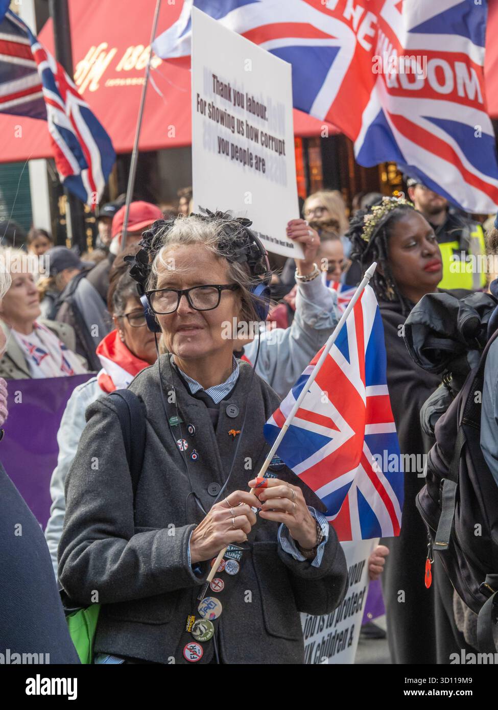 London, UK. 25 Oct 2025. Police had banned UKIP from marching in Tower ...