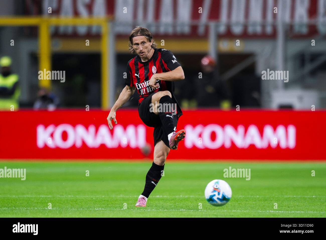 Luka Modric of AC Milan kicks the ball during the Serie A football ...