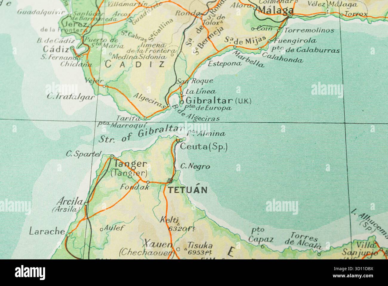 Gibraltar sea map hi-res stock photography and images - Alamy