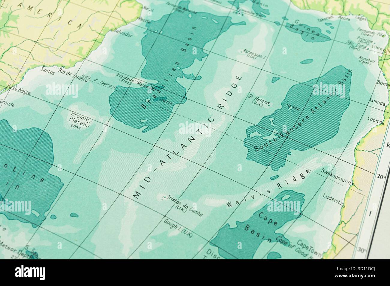 Topographic map excerpt with coastlines, islandslandmasses, detailed ...