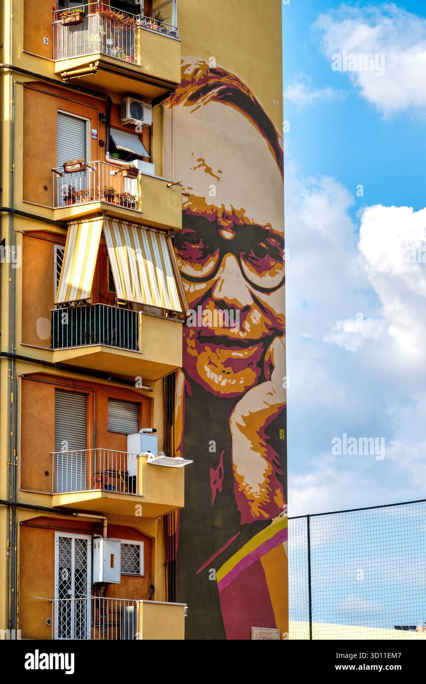 Large-scale mural of composer Ennio Morricone by Lucamaleonte on a ...