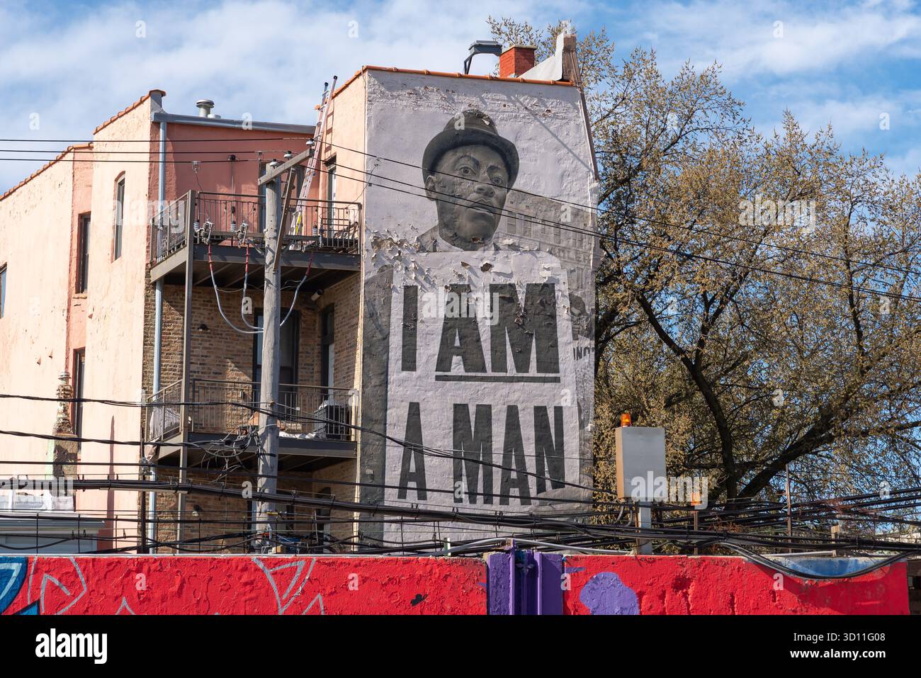 Chicago, Illinois - United States - April 6th, 2025: Mural "I am a Man ...
