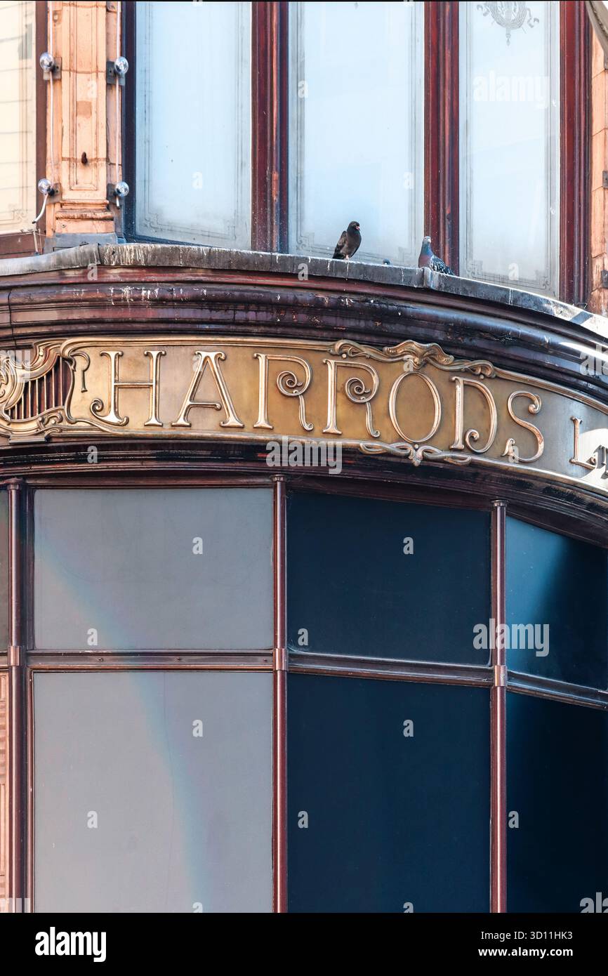 London, United Kingdom - August 13, 2022: Vintage Harrods sign with ...