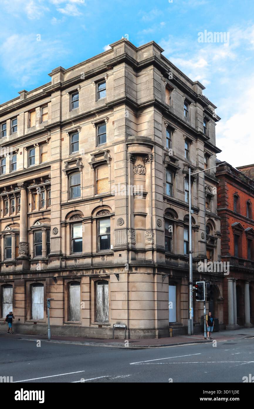 Cardiff, Wales - August 15, 2022: Old neoclassical building with ...