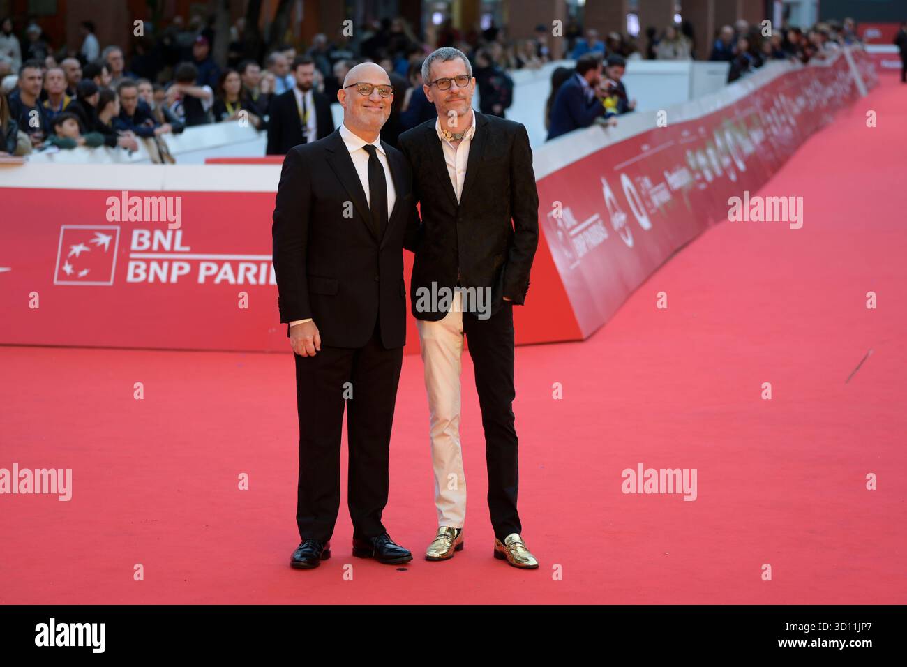 David Serlin (l) and Brian Selznick (r) attend the red carpet of Rome ...