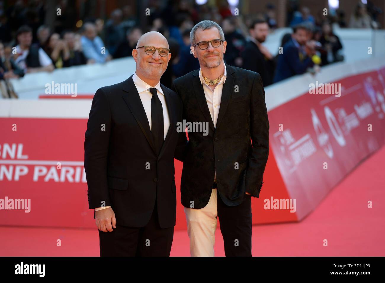 David Serlin (l) and Brian Selznick (r) attend the red carpet of Rome ...