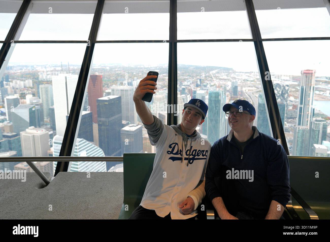 Judah Goldman, left, and Matt Goldman take a selfie in the CN Tower ...
