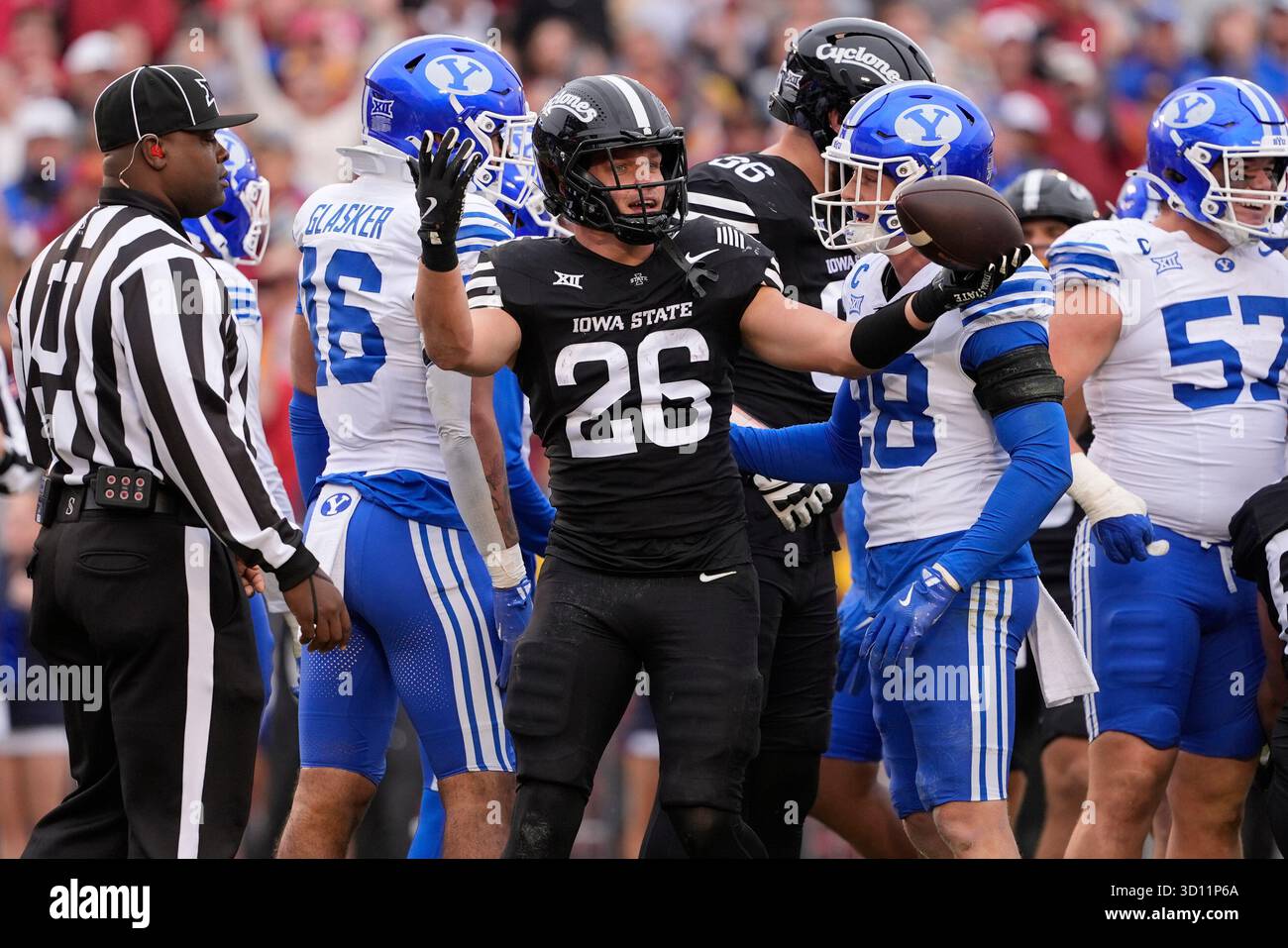 Iowa State running back Carson Hansen (26) celebrates running the ball ...