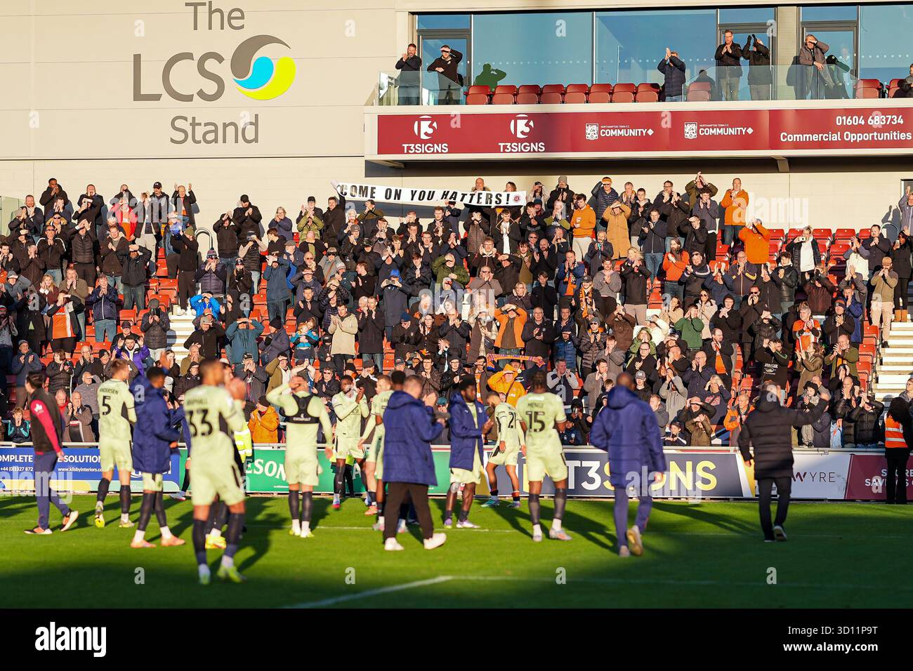 Luton Town supporters clap the team after the Sky Bet League 1 match ...