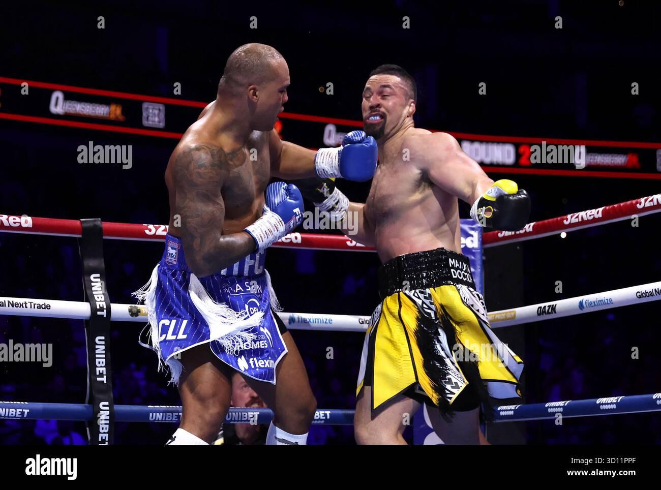 Fabio Wardley (left) and Joseph Parker in the WBO World heavy weight ...