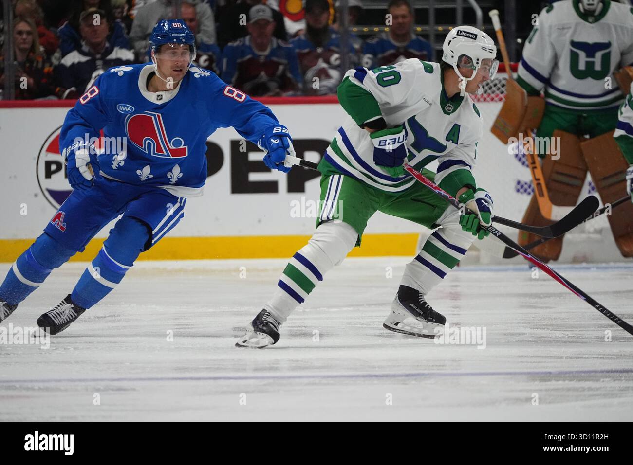 Colorado Avalanche center Martin Necas (88) and Carolina Hurricanes ...