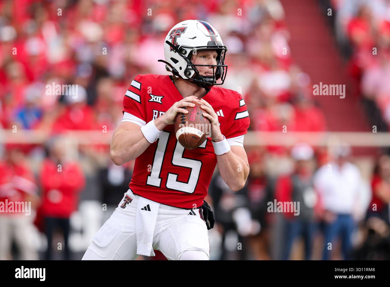 Texas Tech quarterback Will Hammond drops back to pass during the first ...