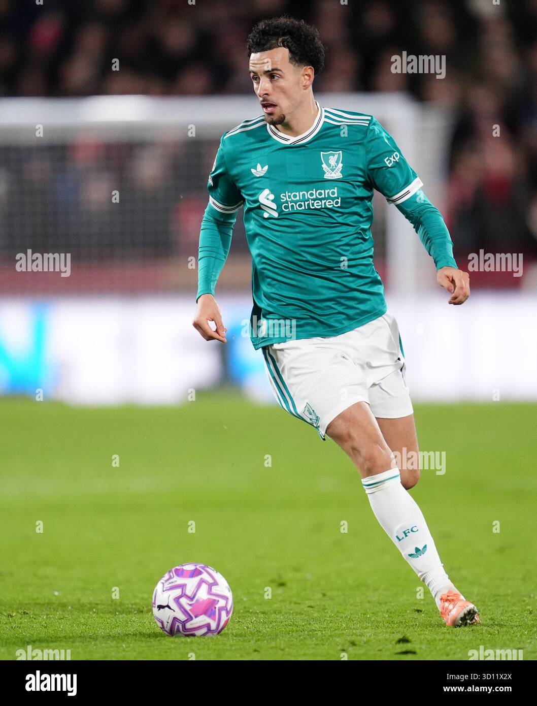 Liverpool's Curtis Jones during the Premier League match at the Gtech ...