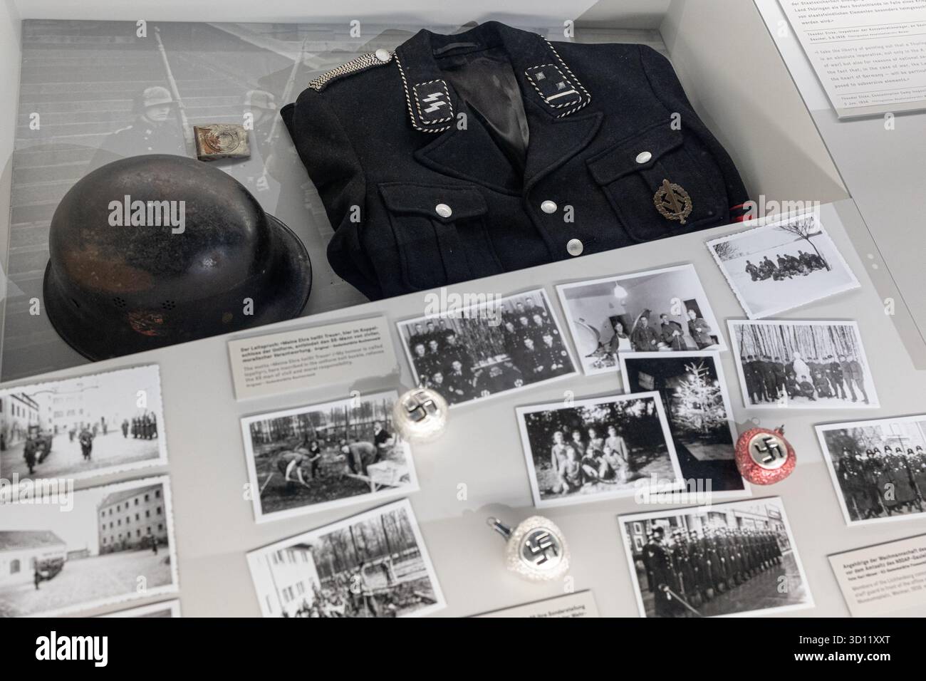 A display of an SS soldier’s uniform at the museum located on the ...