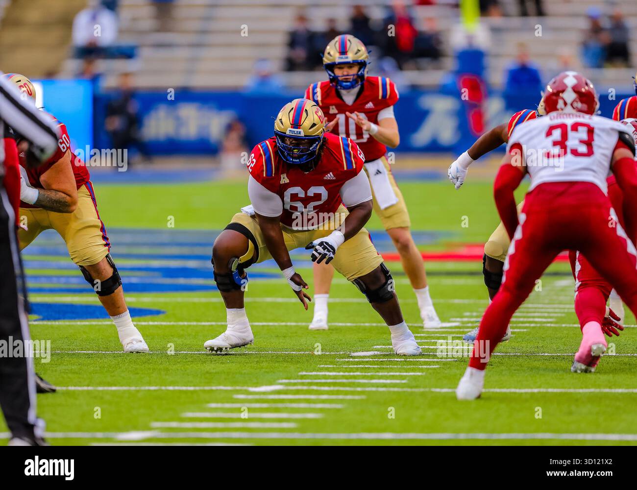 October 25, 2025:.Tulsa Golden Hurricane offensive lineman Simon Wilson ...