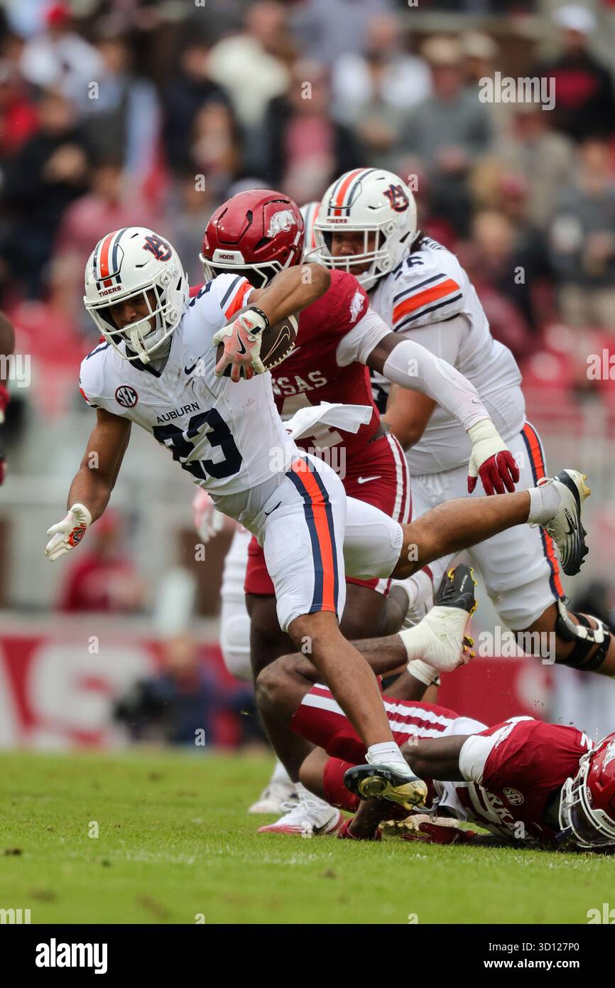 October 25, 2025: Auburn running back Jeremiah Cobb (23) goes airborne ...