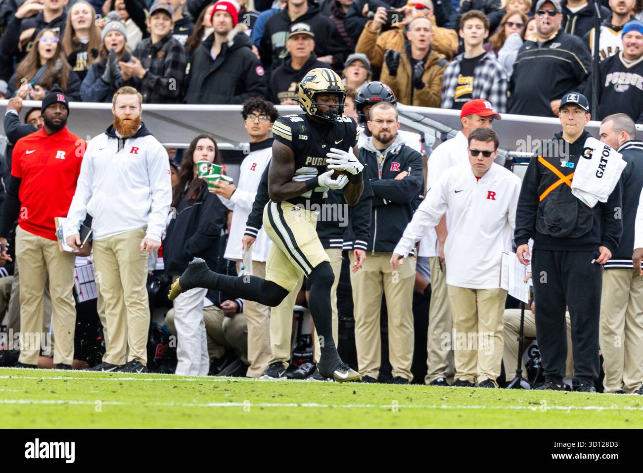 October 25, 2025: Purdue running back Malachi Thomas (24) runs with the ...