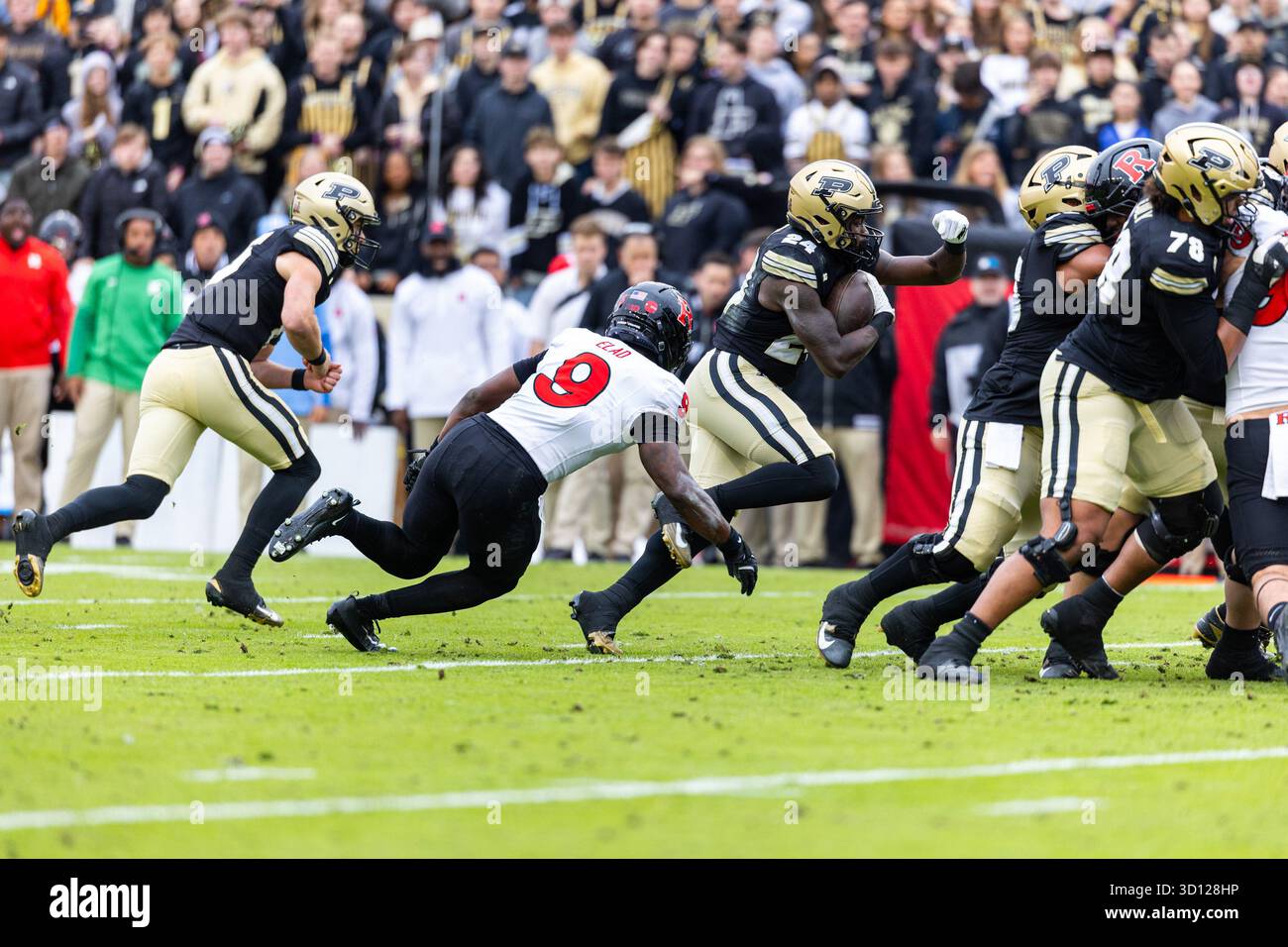 October 25, 2025: Purdue running back Malachi Thomas (24) runs with the ...